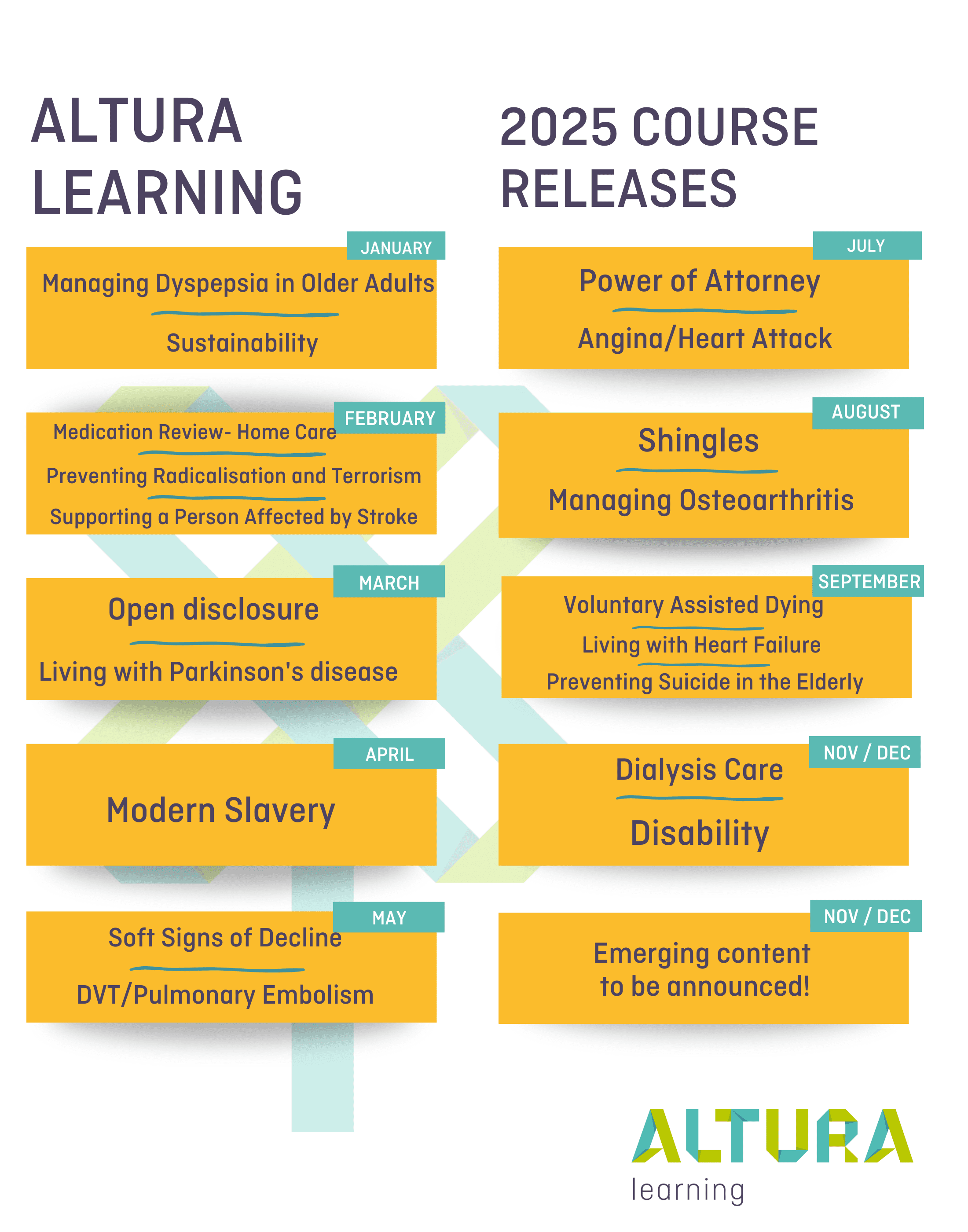 2025 Course Calendar | Altura Learning UK